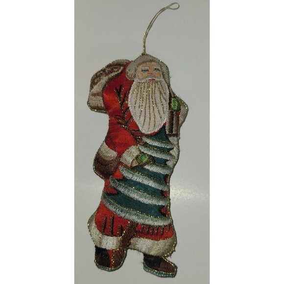 Handmade | Holiday | Vintage Embroidered Plush Small Santa Claus With ...